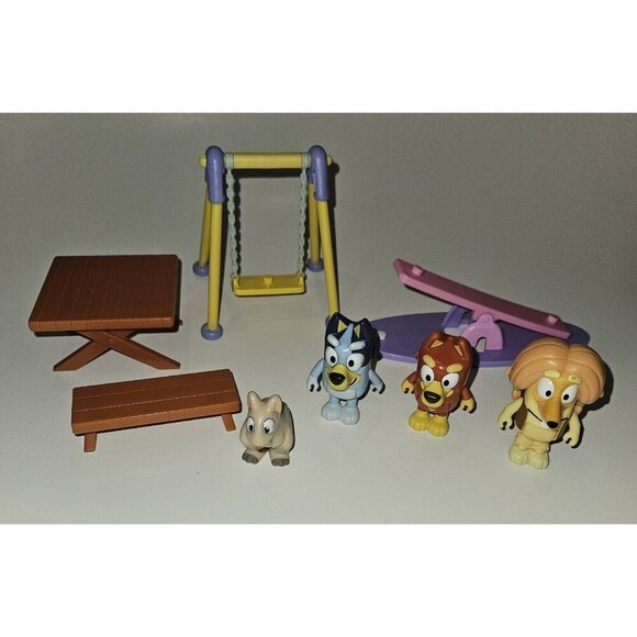 Unbranded | Toys | Bluey Deluxe Park Playset Toy Lot Swing Table Bench ...